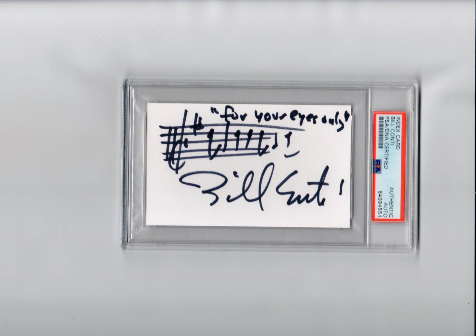 Bill Conti Signed Autographed 5x3 Index Card PSA Certified American ...