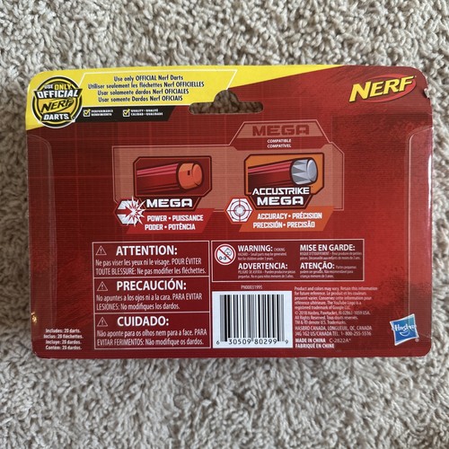 New Nerf Mega Power Foam Bullets Darts Official Hasbro 20 Pack Sealed ...