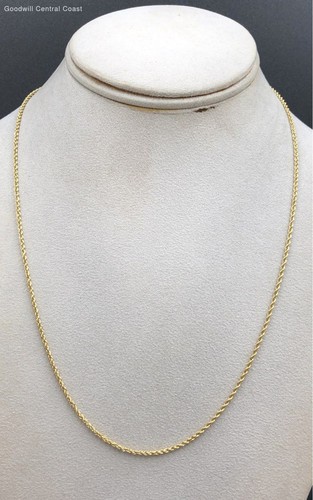 18K Gold Rope Chain Necklace | eBay