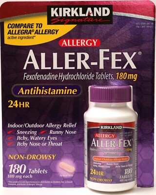 Kirkland Signature Aller-Fex Fexofenadine HCL 180mg 180 Tablets ...