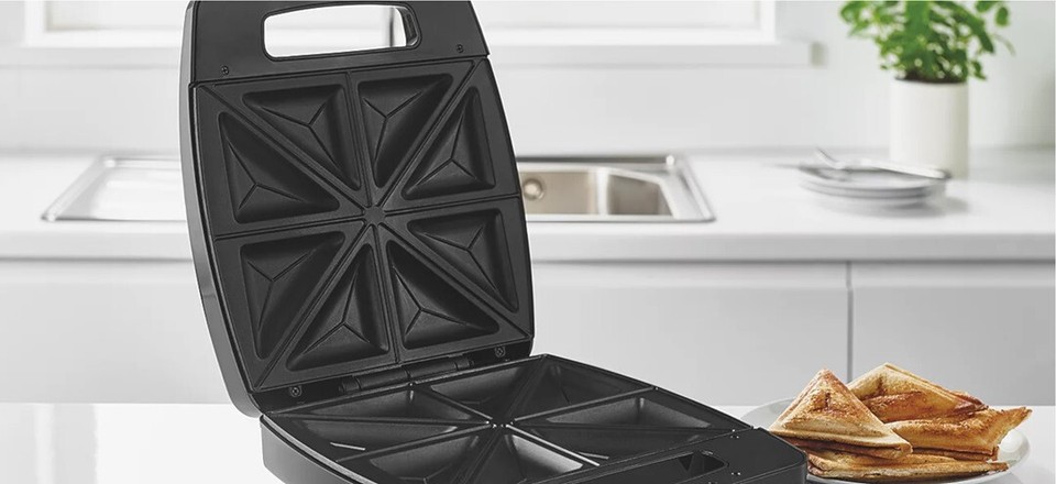 Sandwich Maker Toastie Toaster Debranded non-stick easy clean 4 large ...