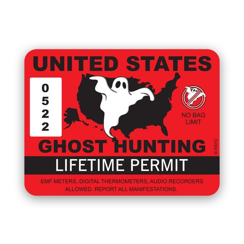 United States Ghost Hunting Permit Sticker Decal - canada hunter ghosts ...