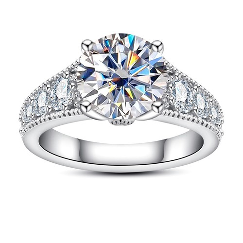 3.85cttw Moissanite Engagement Rings D Color VVS1 S925 Ring for Women ...