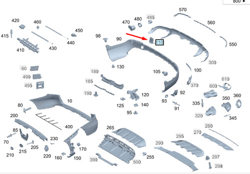 NEW MERCEDES-BENZ GLC X253 REAR BUMPER TOW EYE COVER A2538851706 | eBay