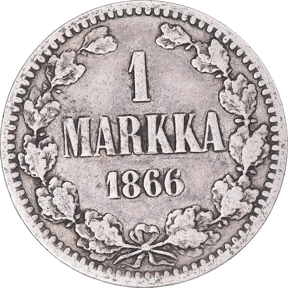 [#1173003] Coin, Finland, Alexander II, Markka, 1866, Helsinki, VF ...