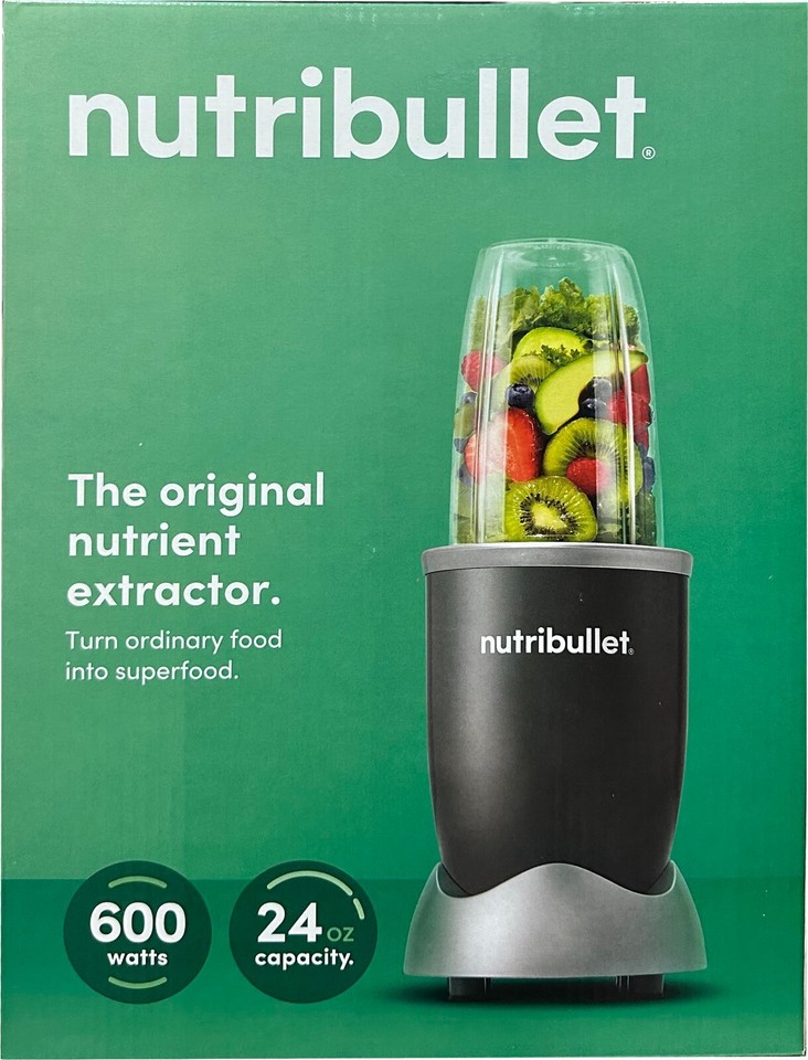 Nutribullet 24-Oz 8 Piece Set Superfood Nutrition Extractor 600 Watt ...