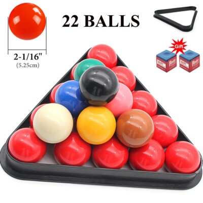 Pool Snooker 22 Balls Triangle Rack Set - 2-1/16''Inch Snooker Billiard ...