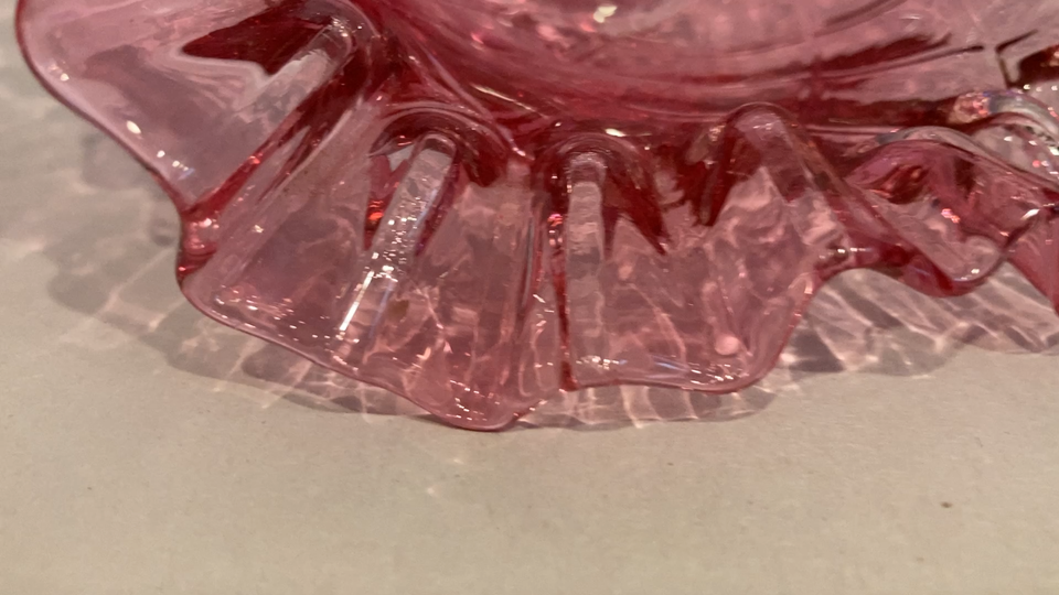 Vintage Fenton Jacqueline Ruffled Edge Bowl in Cranberry - Nice Piece ...