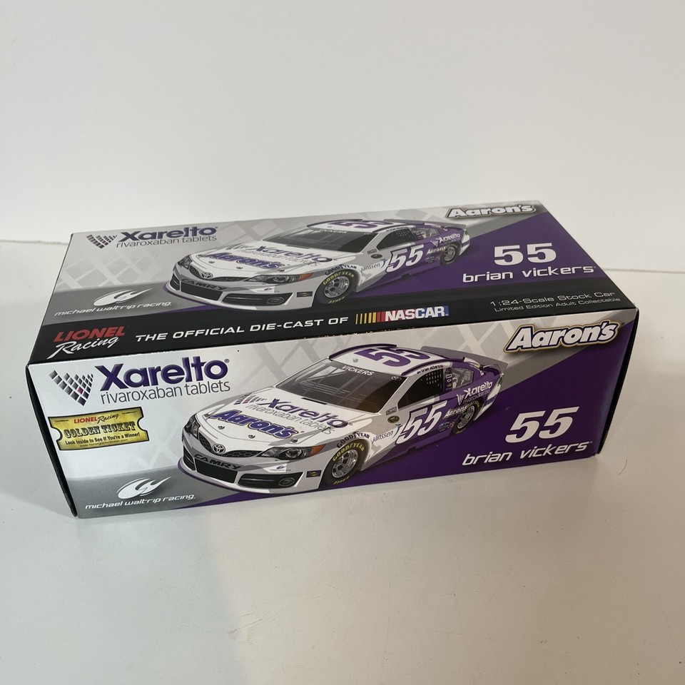 #55 Brian Vickers Aaron’s Xarelto Promo 1:24 Scale Diecast Stock Car LE ...