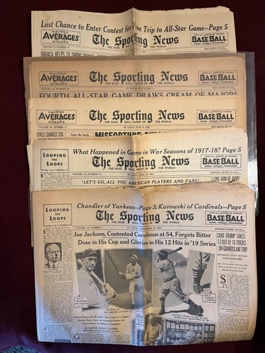 Lot 46 Vintage THE SPORTING NEWS Newspaper BASEBALL 1936-1973 Various ...