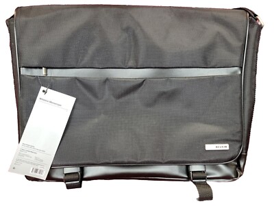 New TAGS Belkin WILSHIRE Messenger Laptop Black Bag Notebook Travel ...