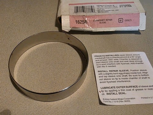 Fel-Pro 16258 Engine Crankshaft Repair Sleeve Rear Small Block GM Chevy ...
