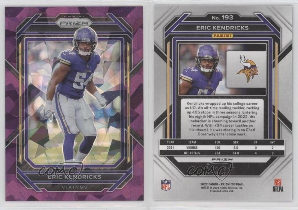 2022 Panini Prizm Purple Ice Prizm 192/225 Eric Kendricks #193 0ym4 | eBay