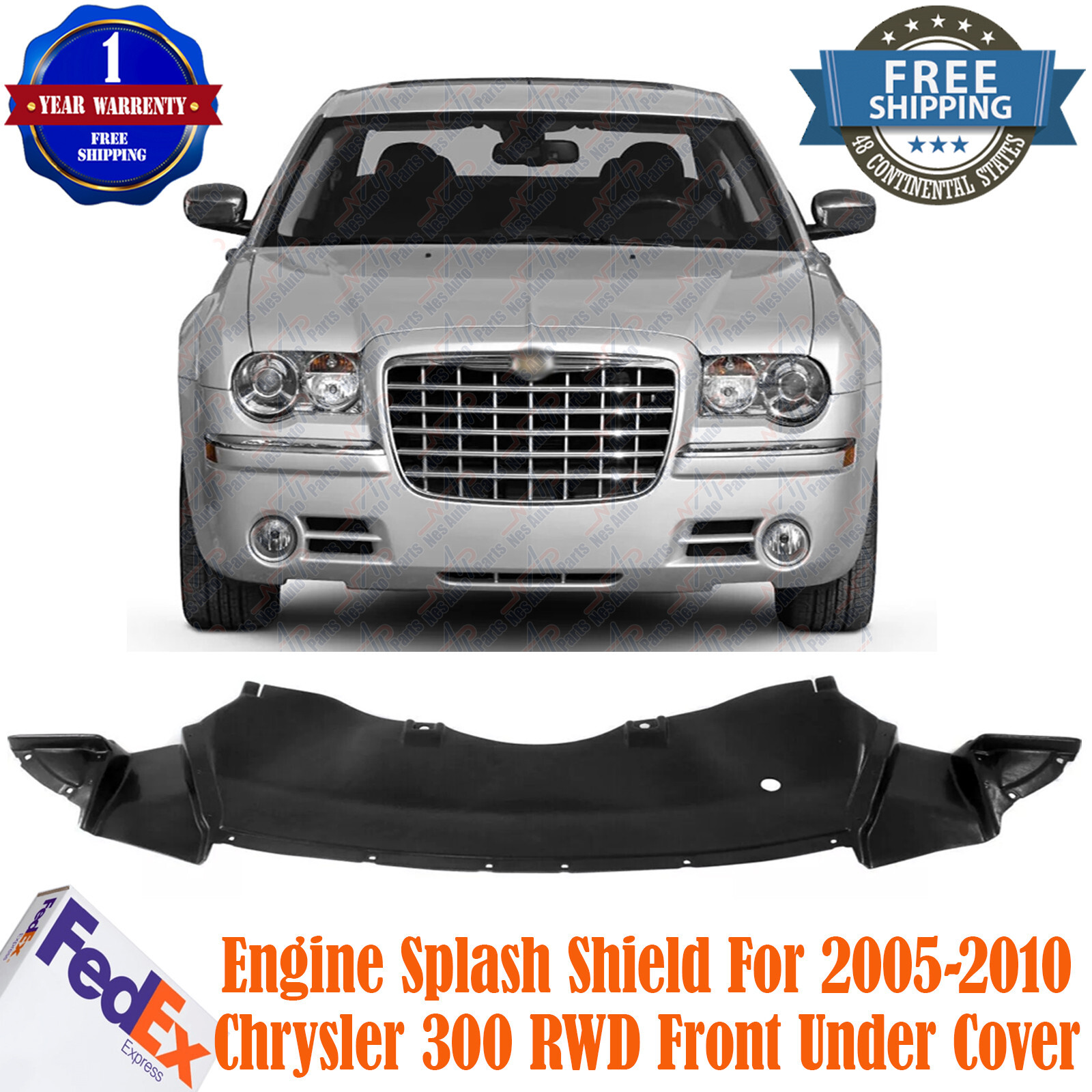 New 2005-2010 Chrysler 300 RWD Front Engine Under Cover Splash Shield ...