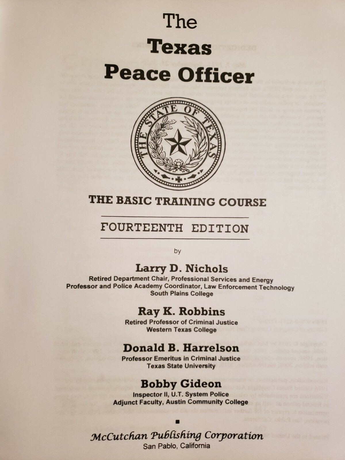 The Texas Peace Officer 14th edition (no CD) ISBN 9780821117729 | eBay