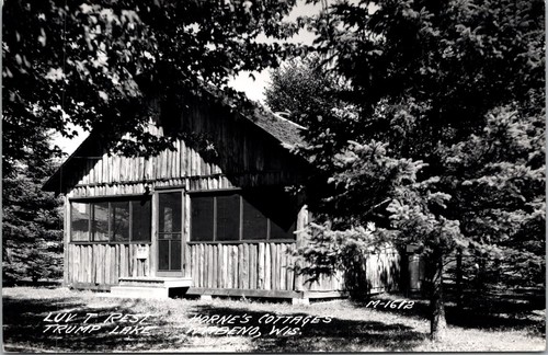 RPPC Wabeno Wisconsin~Lake Trump~luv To Rest~Horne’s Cottages~KB20 | eBay