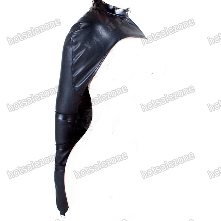 Quality PU Leather Single Glove strait jacket Arm Binder Bondage ...