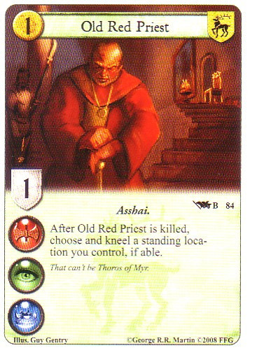 3 x Old Red Priest AGoT LCG 1.0 Game of Thrones Core set 84 | eBay