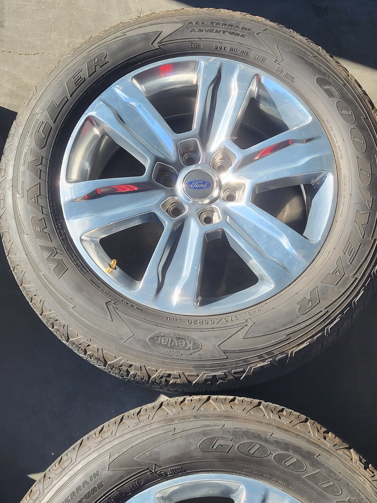 4) 20" Ford F150 Platinum POLISHED Factory OEM Wheels Rims Goodyear ...