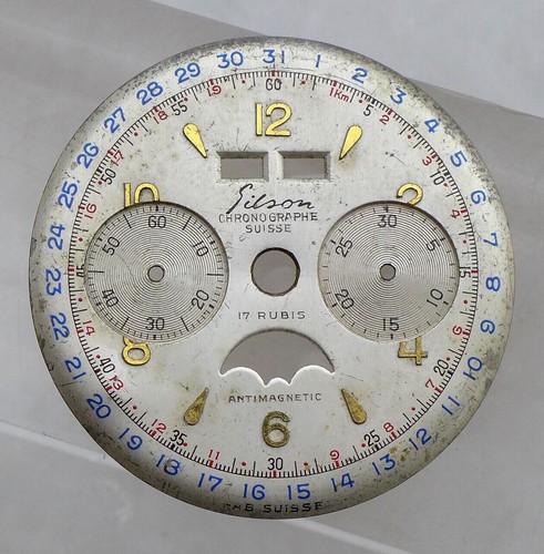 RARE TRIPLE DATE MOON PHASE CHRONOGRAPH DIAL FOR LANDERON CAL 186 (33 ...