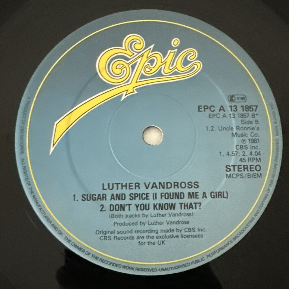Luther Vandross – Never Too Much | Vinyl | 1981 | EPC A1857 | VG+/VG+ | eBay