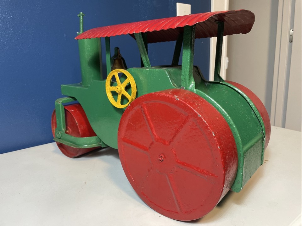 VINTAGE 1930 RESTORED KEYSTONE STEAMROLLER PRESSED STEEL RIDE ON TOY ...