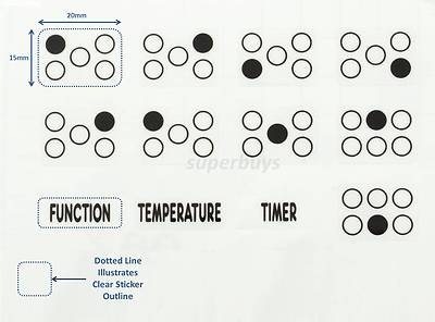5 & 6 Hob Adhesive Oven Stove Knob Switch Range Stickers Replacement ...