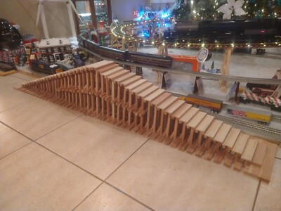 G Scale Model Train trestle. 4% grade. 24 Piece Set! 0-6-0 inch. For ...