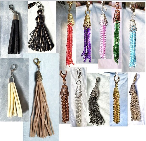 Tassels Clip-on Charms for Backpack Purse Zipper Metal Silk STOCKING ...