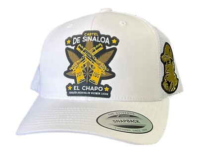 CARTEL DE SINALOA HAT EL CHAPO GUZMAN MEXICO HAT COLOR WHITE MESH ...