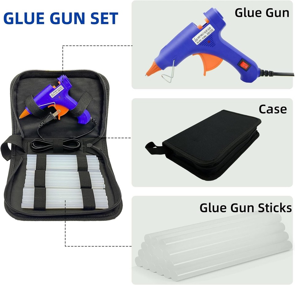 Hot Glue Gun Kit, Mini Melt for Crafts with 30 Blue+case | eBay