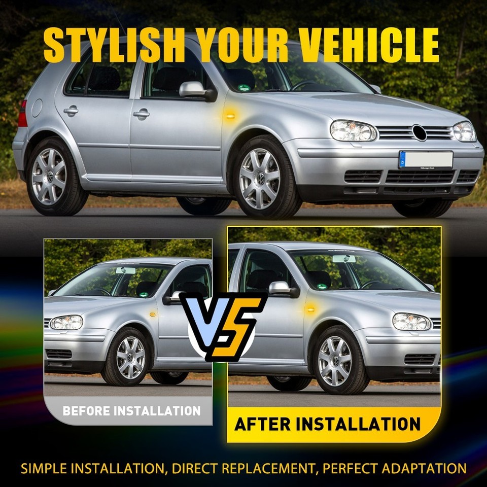 Sequential LED Side Marker Turn Signal Light For 2000-03 Volkswagen MK4 ...