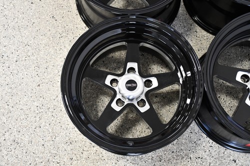 Set 4 15" Vision American Muscle 571 Sport Star II Gloss Black 15x10 ...