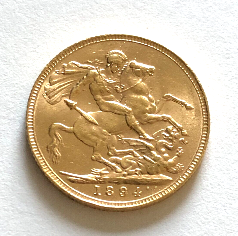 1894 Great Britain Gold Full Sovereign (.2354 oz) - Victoria Matron ...