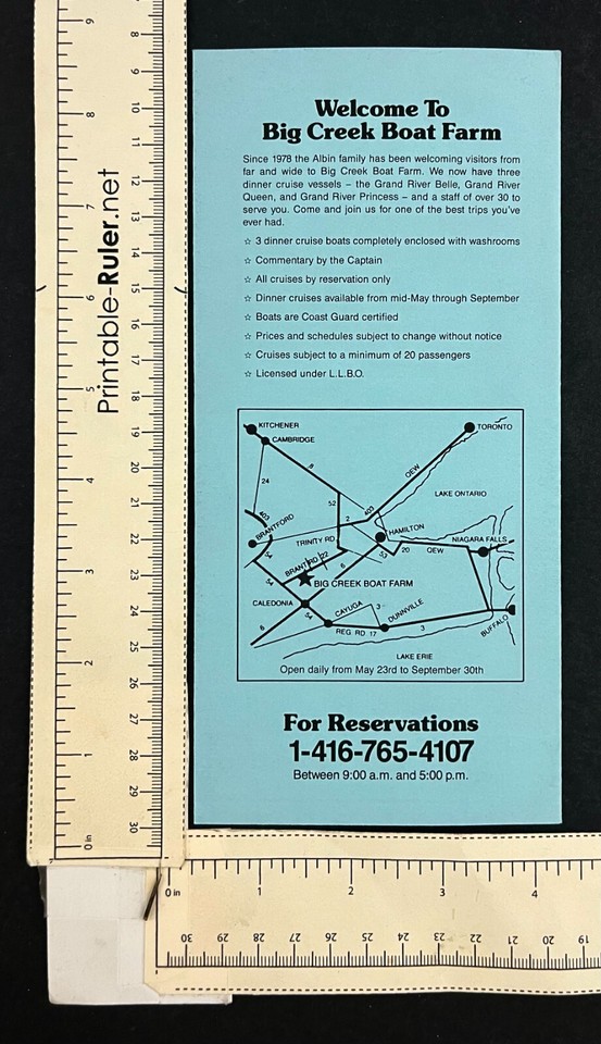 1989 Caledonia Ontario Grand River Dinner Cruise Boat Farm VTG Travel ...