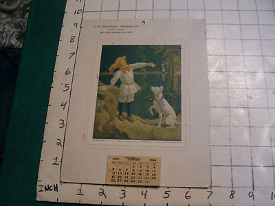 vintage Calendar: 1908 C H BRIDGES-Pharmacist Milford Ma. art by Carl ...