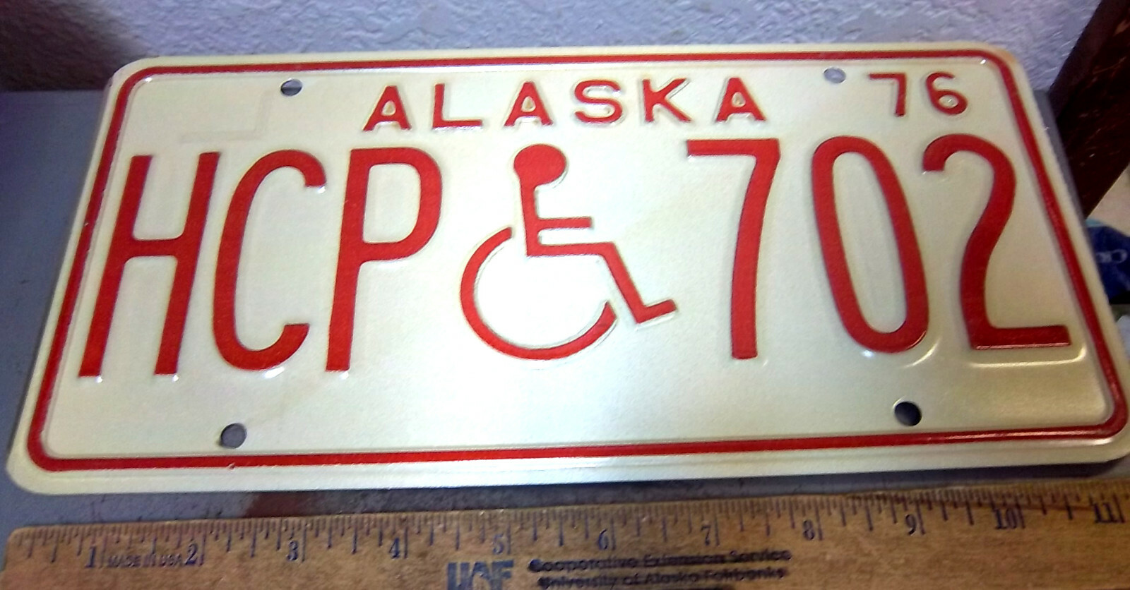 Alaska Disabled Handicap Metal License Plate 1976 issue, HCP 702, MINT ...