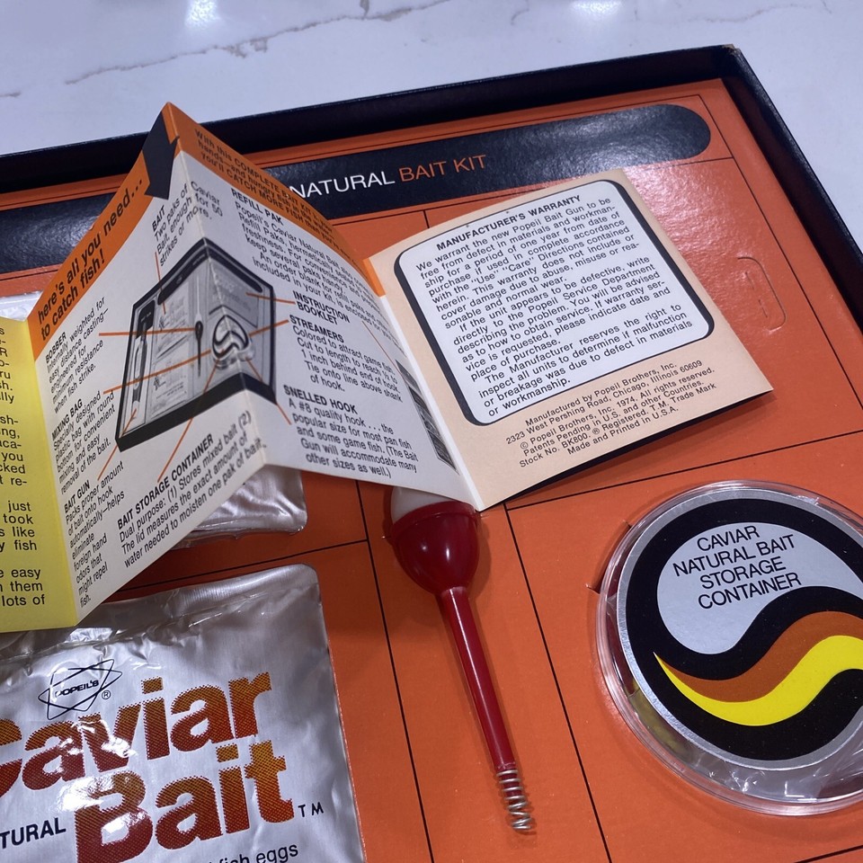 Vintage & Rare POPEIL'S Caviar Natural Bait Kit Original Box 1975 Unused | eBay