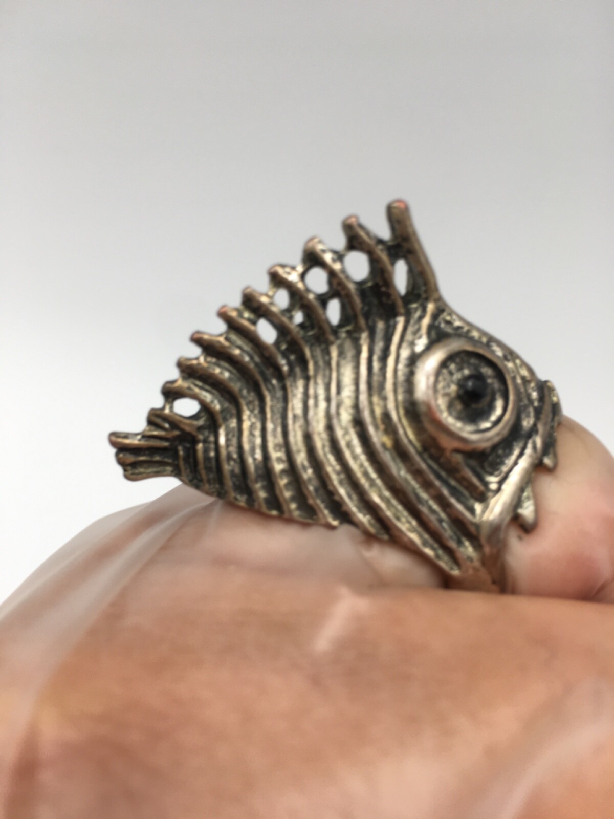 Vintage Fish Ring Large Mouth Bass - Gem