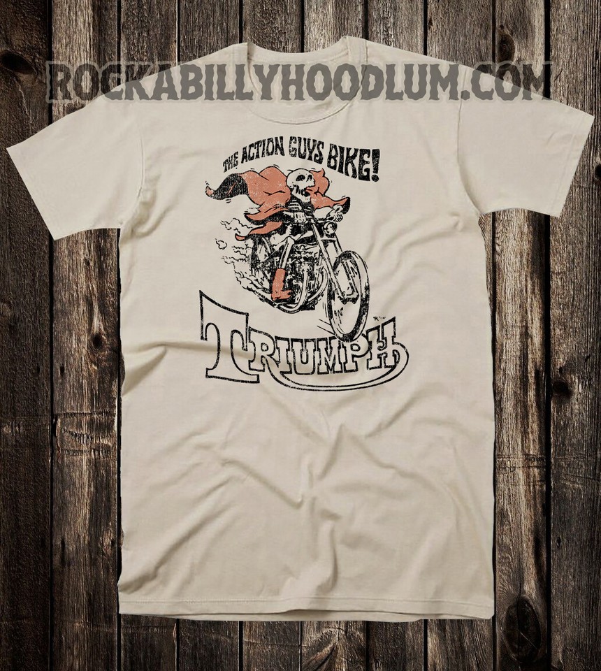 Retro Motorcycle Tee T Shirt Ed Big Daddy Roth Chopper Triumph Action ...