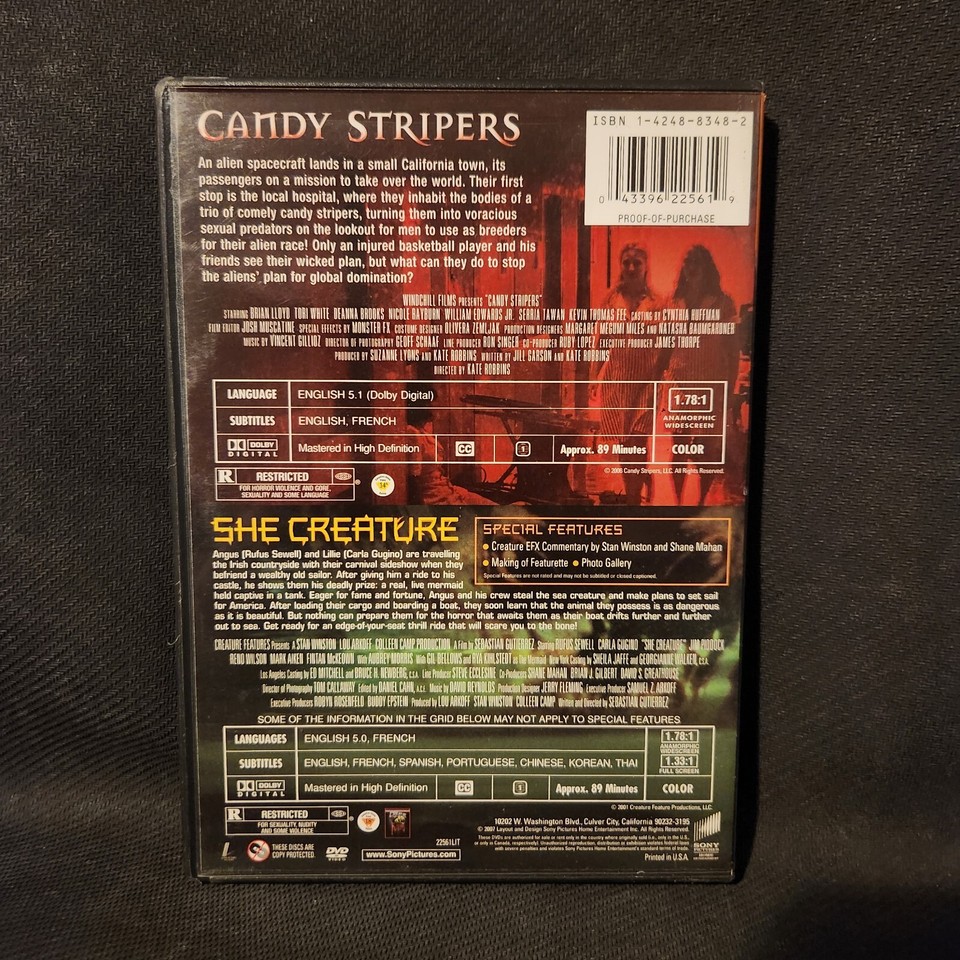 She Creature / Candy Stripers (DVD, 2007) Dreadtime Stories Double Feature 43396225619| eBay