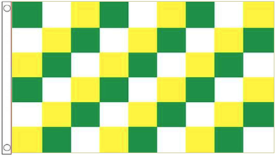 GREEN YELLOW and WHITE CHECKERED FLAG 5' x 3' Check Offaly County GAA ...