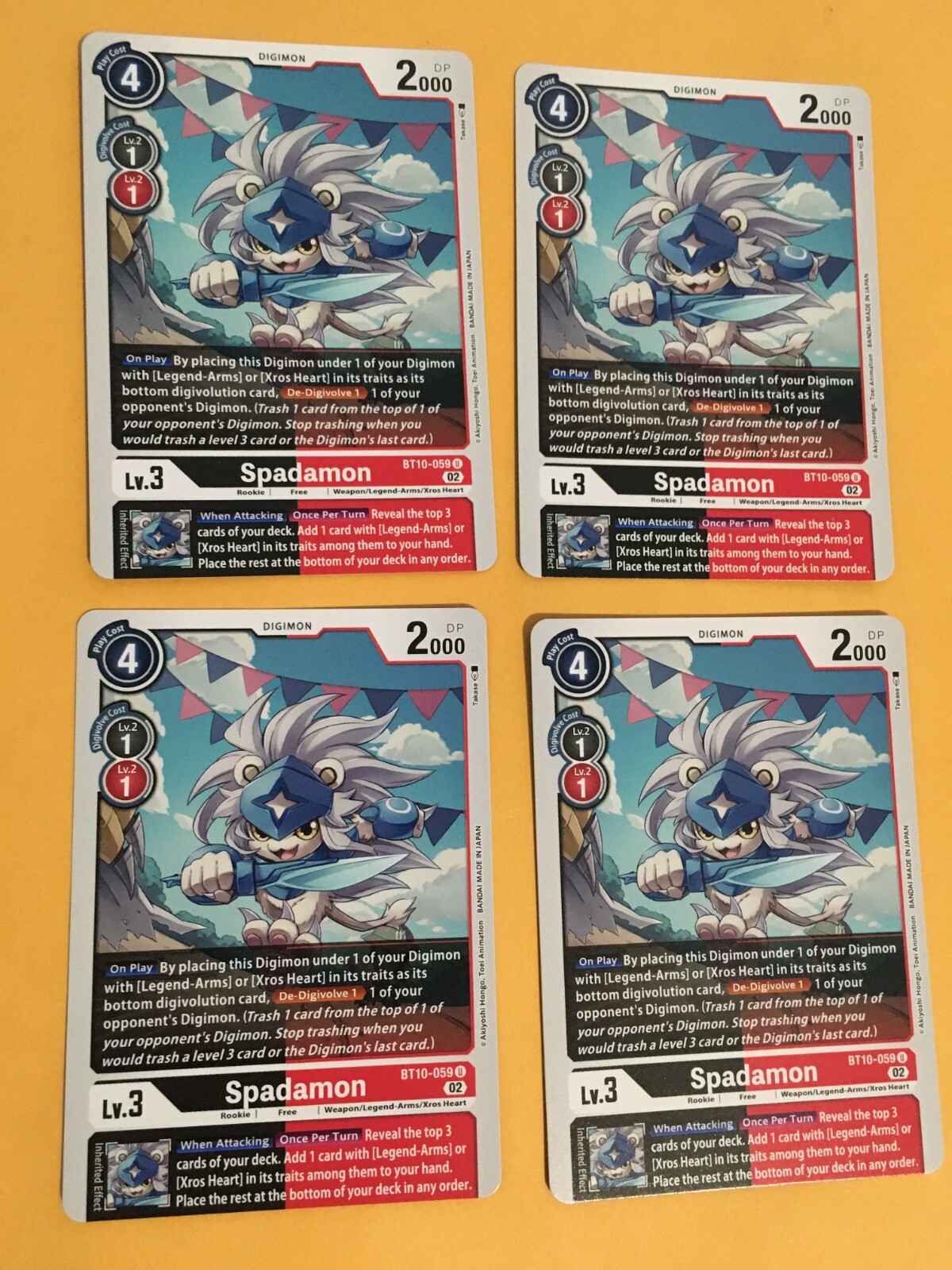 4x Spadamon BT10-059 U (Playset) Digimon CCG | Xros Encounter Near Mint ...