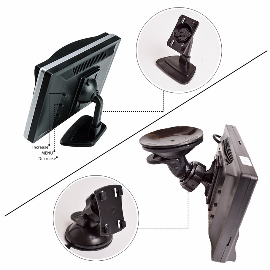 TFT LCD HD Screen RCA Monitor For Car Rear View Backup Reverse Camera ...