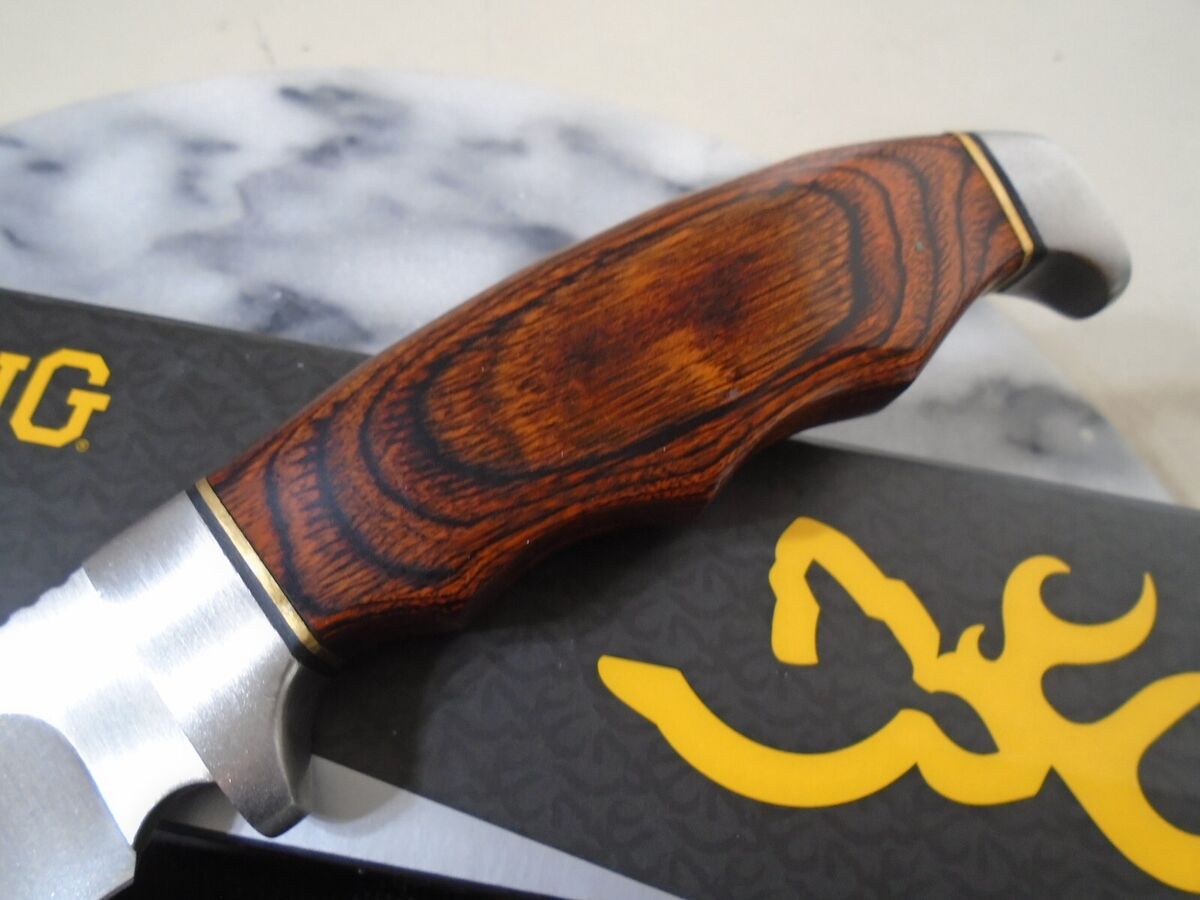 Browning Skinner Bowie Fixed Blade Knife Pakkawood BR0487 w Browning Skinner Bowie Fixed Blade Knife Pakkawood BR0487 w