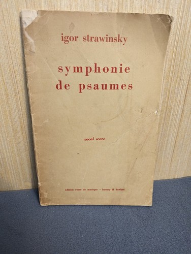 IGOR STRAWINSKY SYMPHONIE DE PSAUMES VOCAL SCORE BOOK VINTAGE RARE 1948 ...