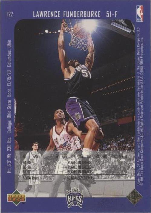 1997-98 SP Authentic - Lawrence Funderburke #122 for sale | eBay