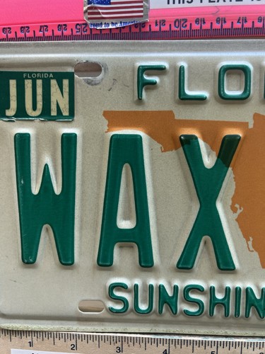 FLORIDA LICENSE PLATE”WAX” sale Helps Fund MERCY 🛳️ VINTAGE, Near Mint ...