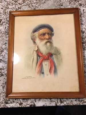 Vintage “Old Man” print Framed, Signed | eBay