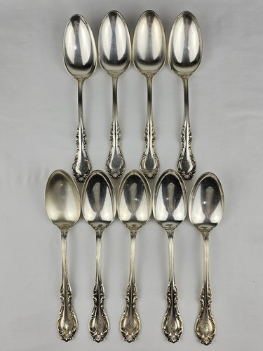 1835 R. Wallace A1 Silverplate "Floral" Table/Serving Spoons 9 Pieces ...